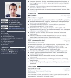 Important Points CV and Resume Examples for Your Inspiration